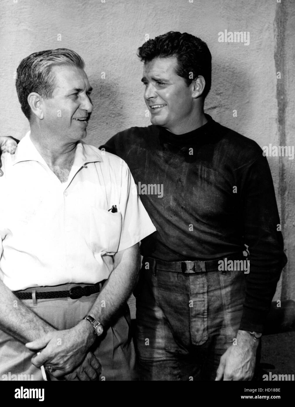 James Garner with his father Weldon Bumgarner on the set of UP PERISCOPE, 1958 Stock Photo - Alamy