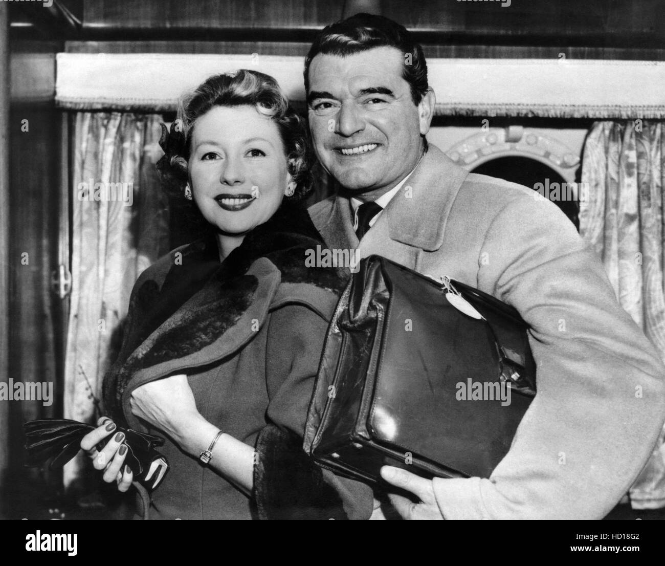 From left: Doreen and Jack Hawkins traveling to New York aboard the ...