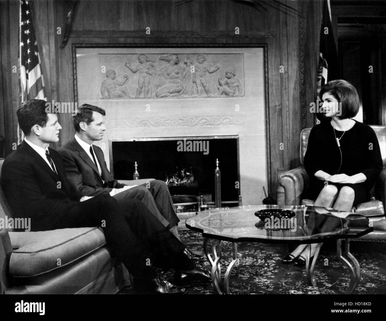 From left, Senator Edward Kennedy, Attorney General Robert F. Kennedy ...