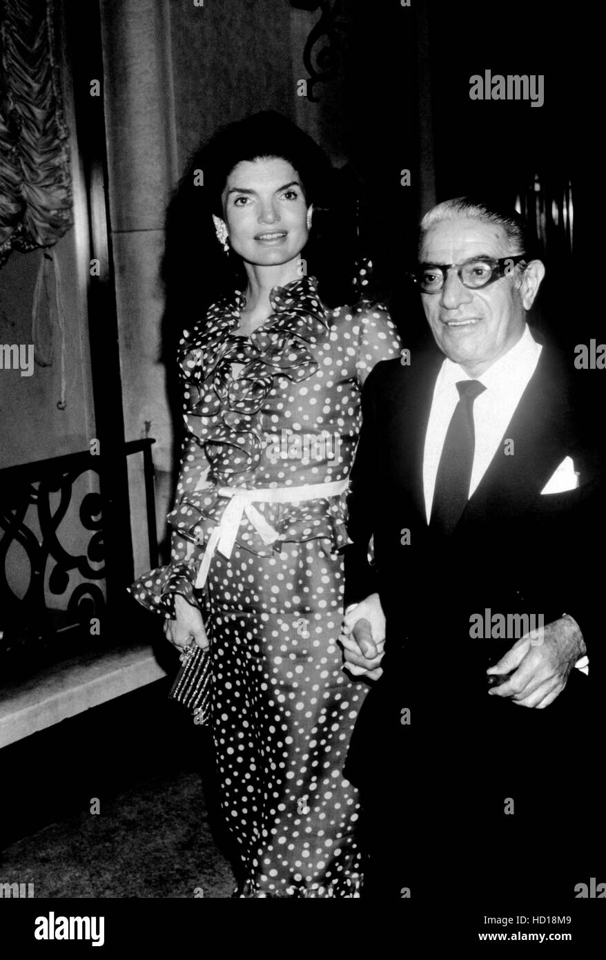 From left, Jacqueline Kennedy Onassis, Aristotle Onassis, in early 1973 ...