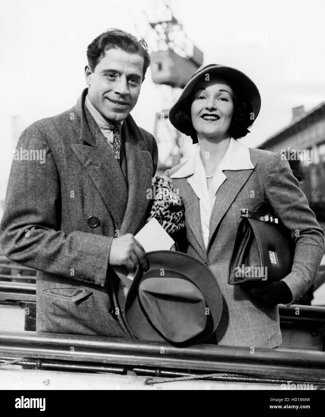 Jack La Rue, left, and his fiancee, Constance Simpson, as she arrived ...