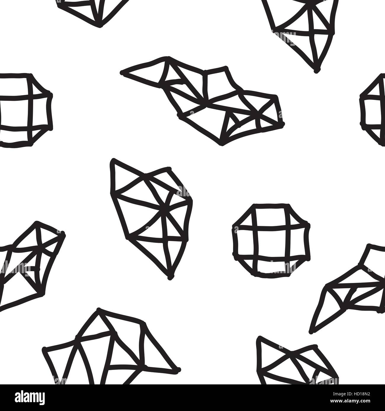 Wavy doodle seamless pattern Cut Out Stock Images & Pictures - Alamy
