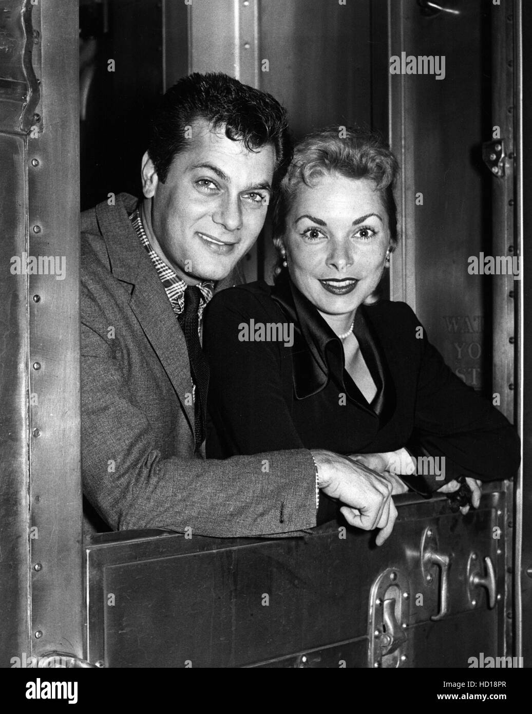 Tony Curtis, Janet Leigh arriving in New York to film SWEET SMELL OF ...