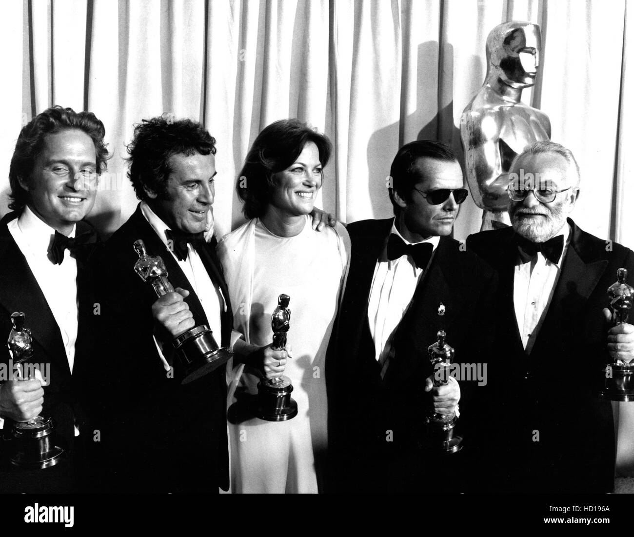 Producer Michael Douglas, director Milos Forman, Louise Fletcher, Jack ...