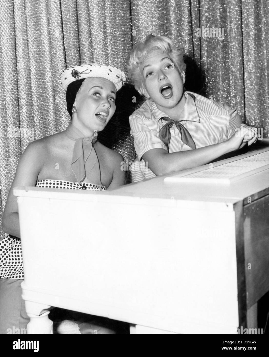 Jane Powell, Ann Sothern rehearsing for their Las Vegas appearance, ca ...