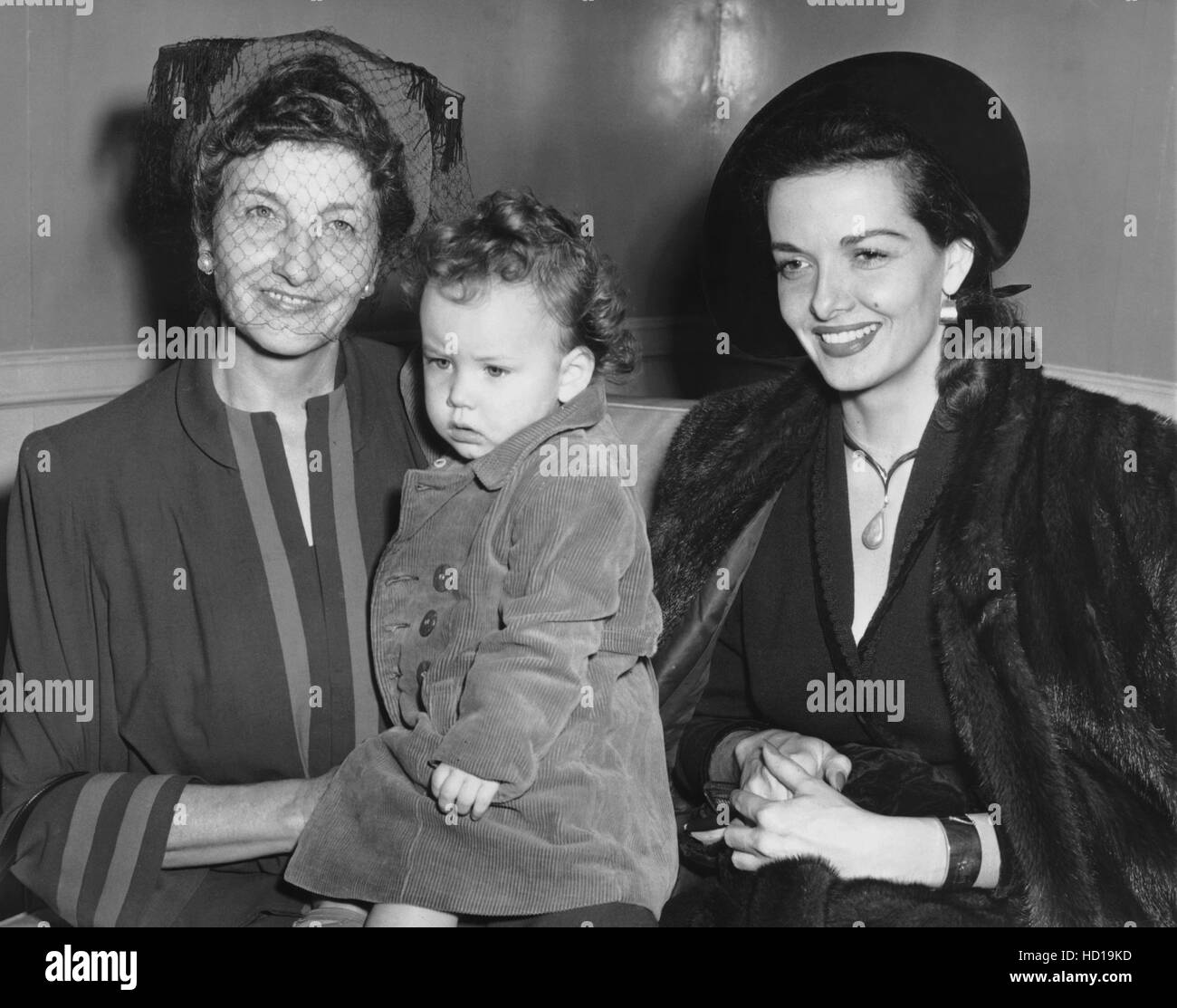 Jane Russell, right, with her mother, Geraldine Russell, and Tommy ...
