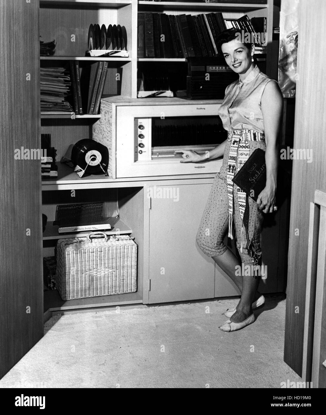 Record collector JANE RUSSELL shows off her home entertainment center ...