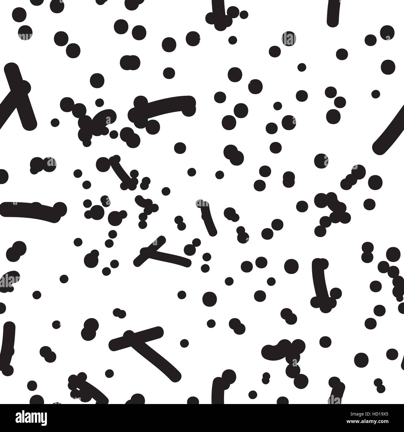 Seamless pattern with hand drawn doted doodles. Vector illustrat Stock ...