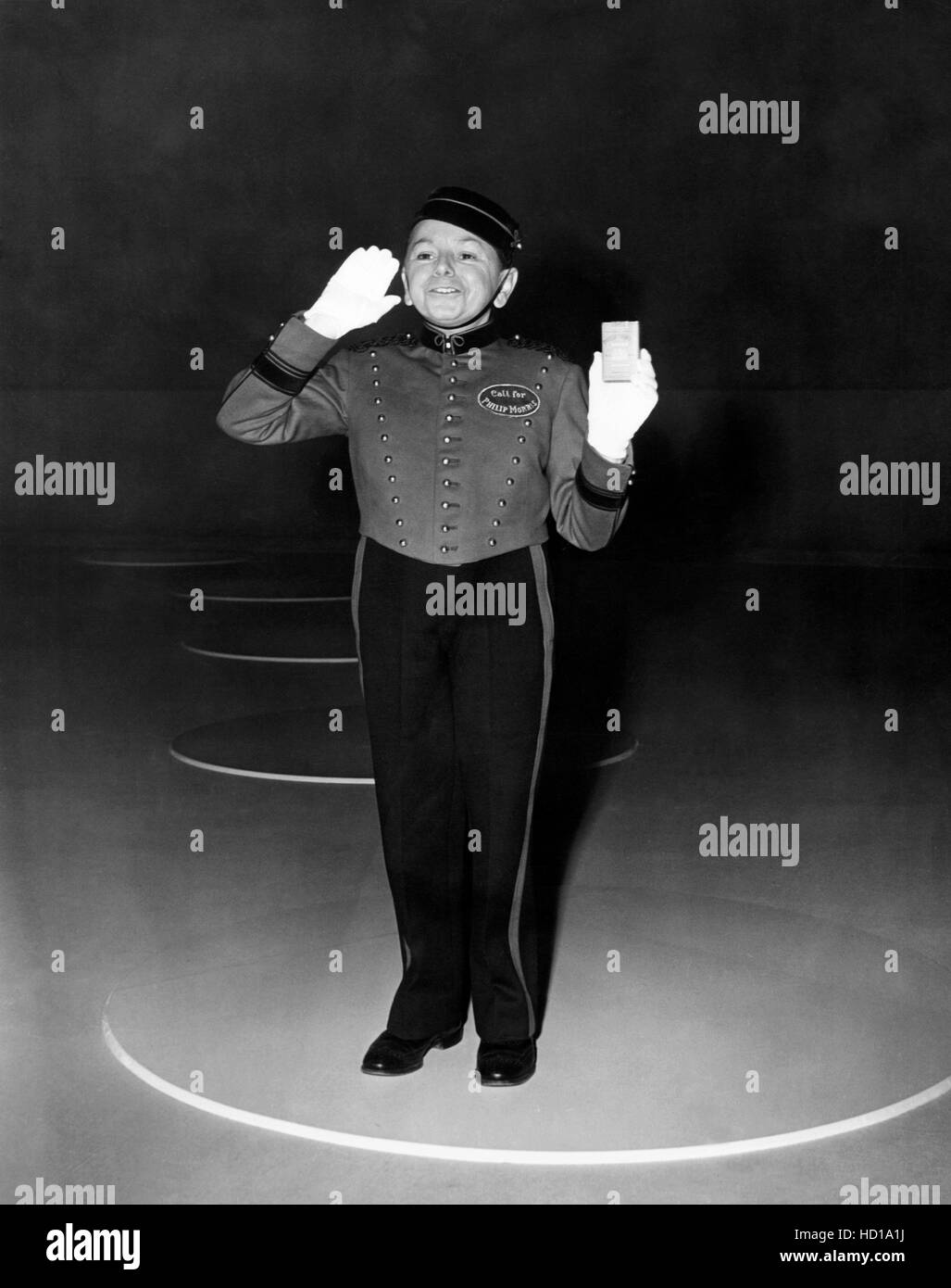 Johnny Roventini, as Philip Morris mascot 'Johnny the Bellboy,' ca ...