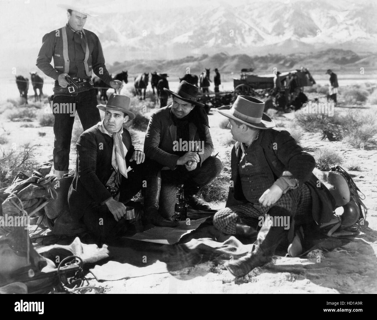First from left John Wayne in one of his numerous B westerns, ca 1930s ...
