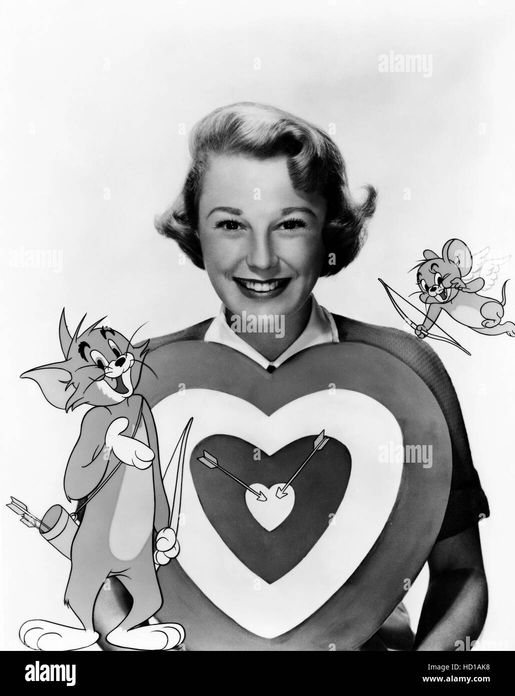 June Allyson, MGM Valentine's Day publicity with Tom & Jerry, 1950s ...