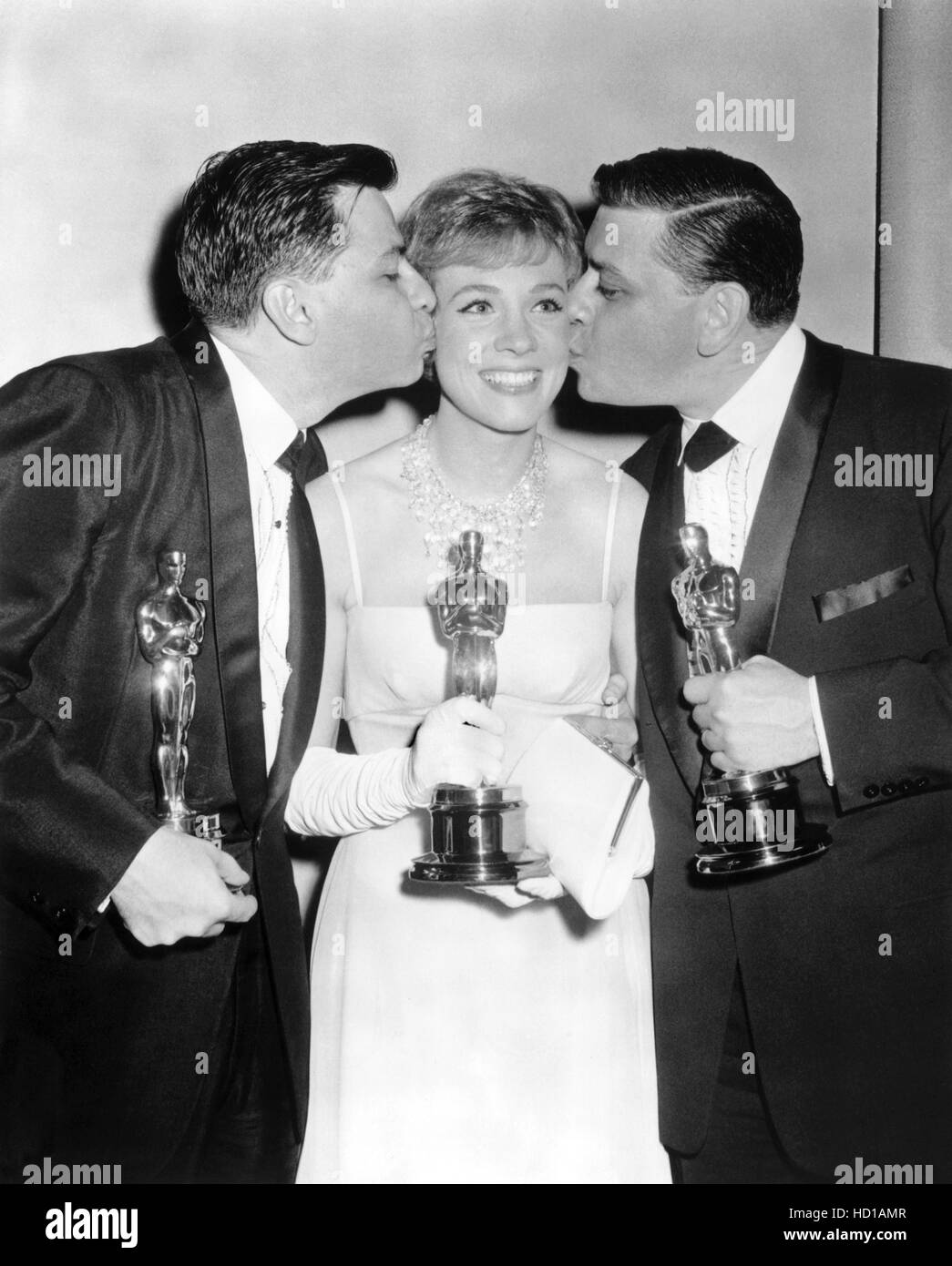 From left: MARY POPPINS winners Richard M. Sherman, Julie Andrews, Robert B.Sherman, at the ...