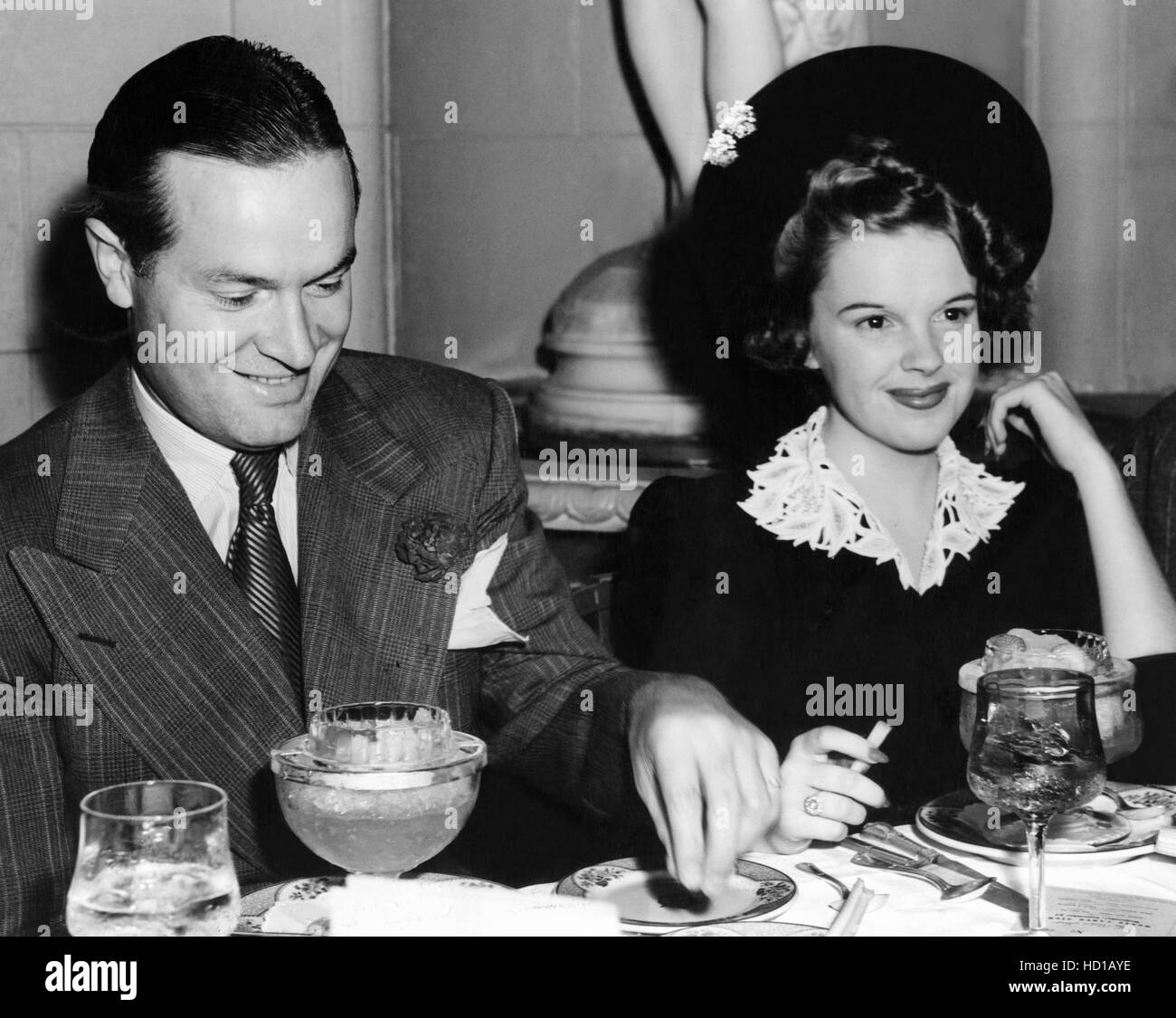 From left, Bob Hope, Judy Garland, at the Victor Hugo Restaurant, 1939 ...