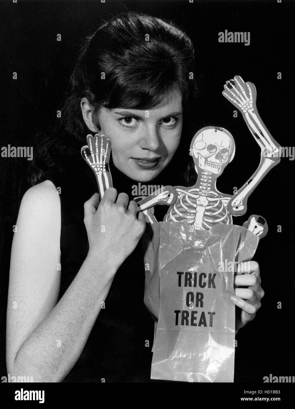 June Harding in a Halloween pose, mid-1960s Stock Photo - Alamy