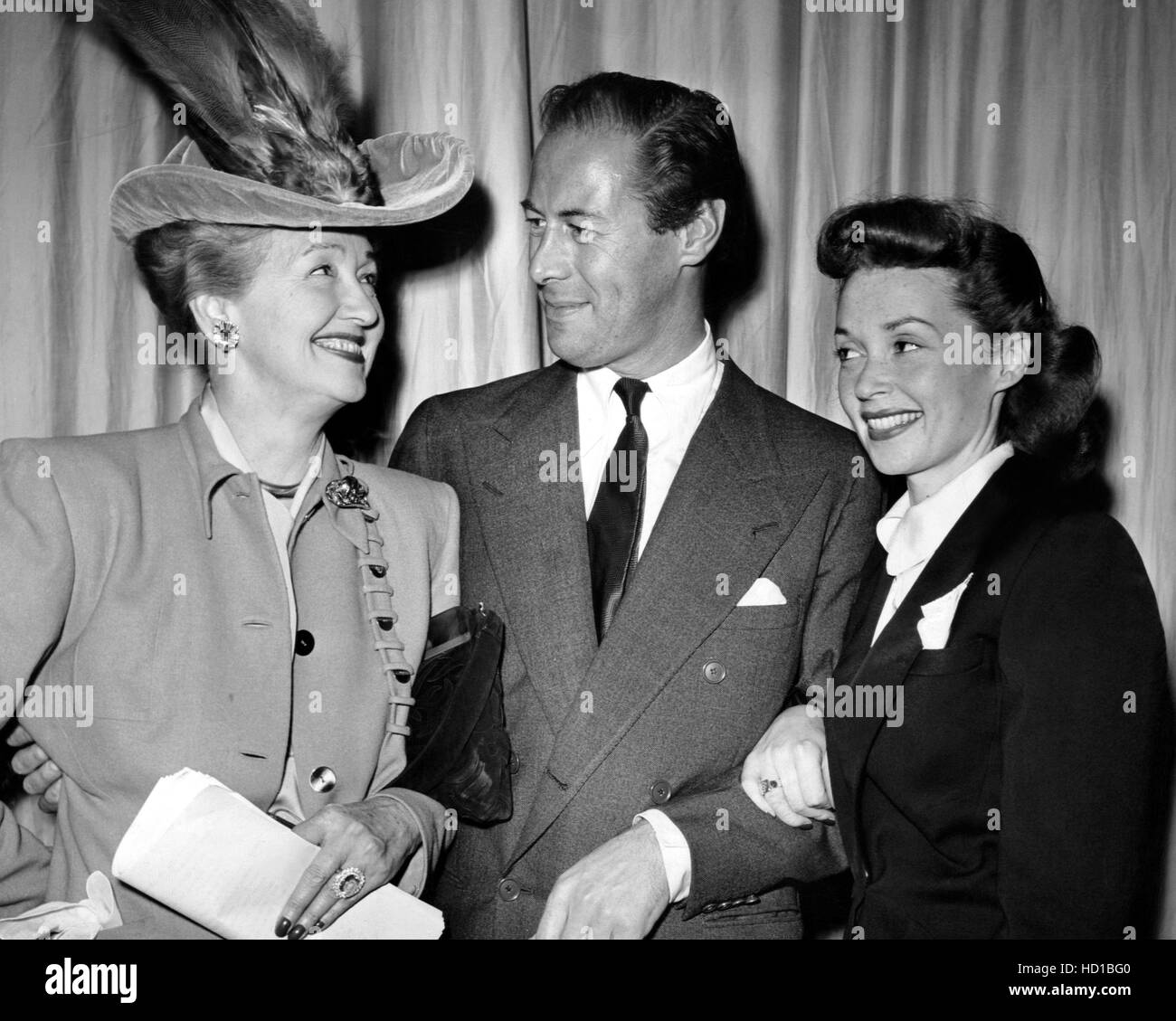 From left: Hedda Hopper, Rex Harrison, Lilli Palmer, ca. 1946 Stock ...