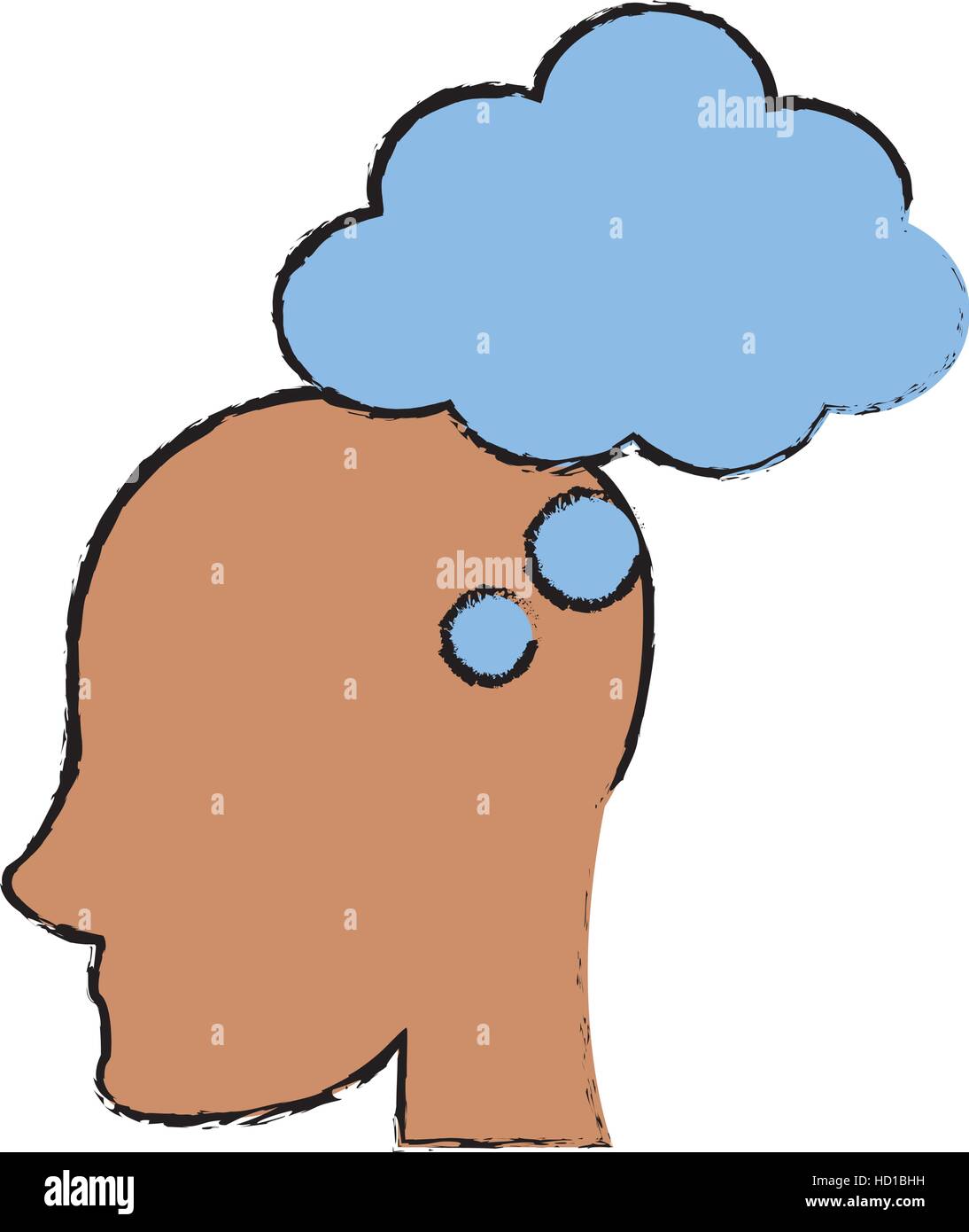 Profile head idea bubble thought Stock Vector Images - Alamy