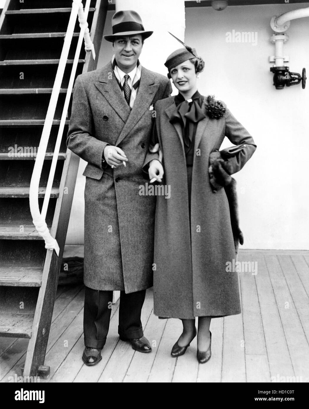 From left: Louis Calhern with wife Natalie Schafer aboard the S.S ...