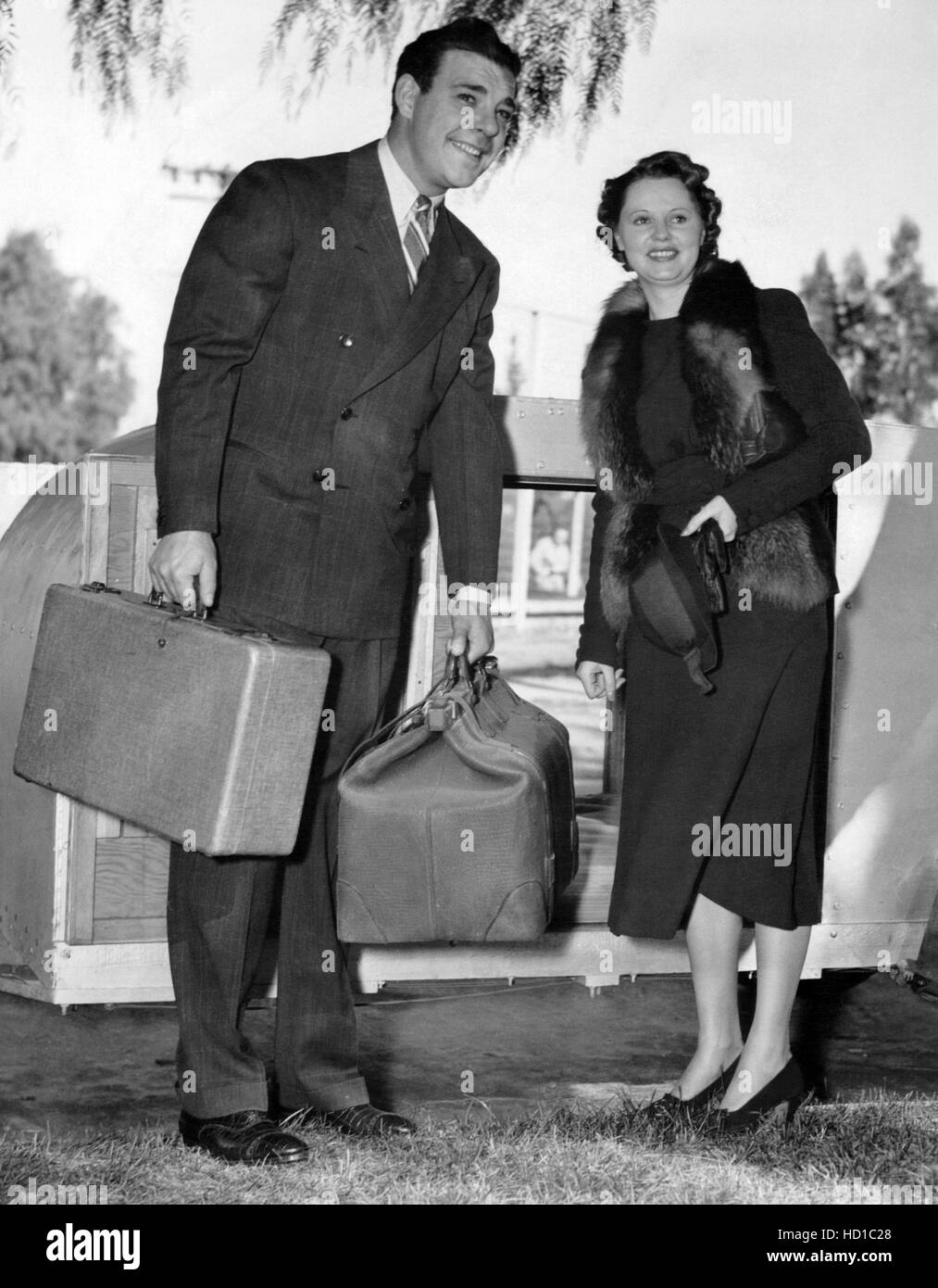 From left: Lon Chaney, Jr. and his wife, Patsy, Hollywood, California ...
