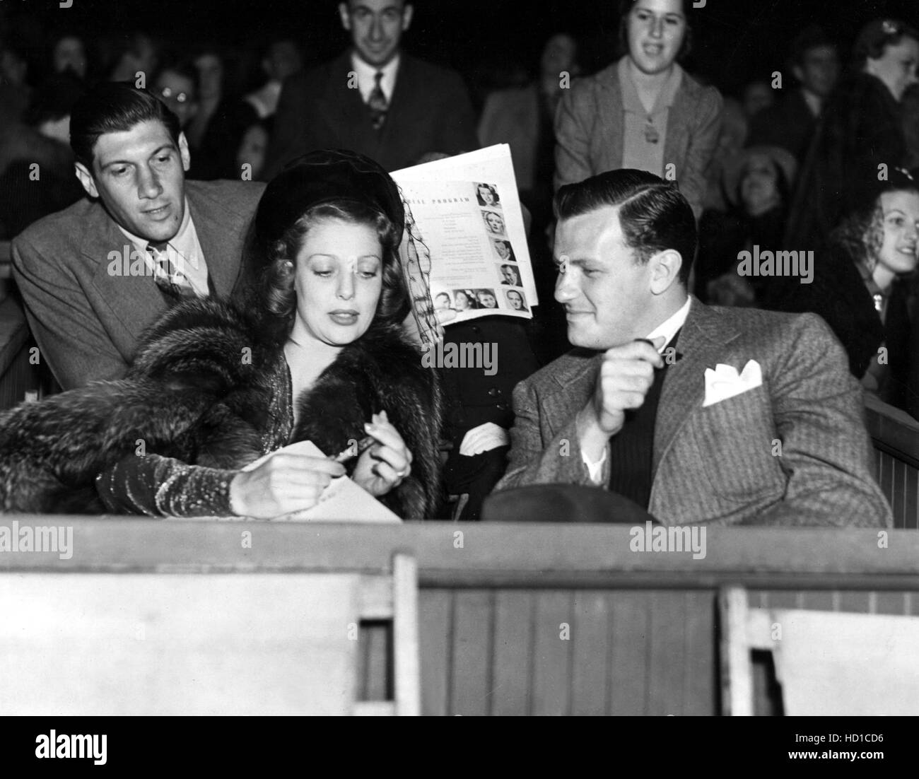 LORETTA YOUNG with date JOSEPH L. MANKIEWICZ attend a memorial concert ...