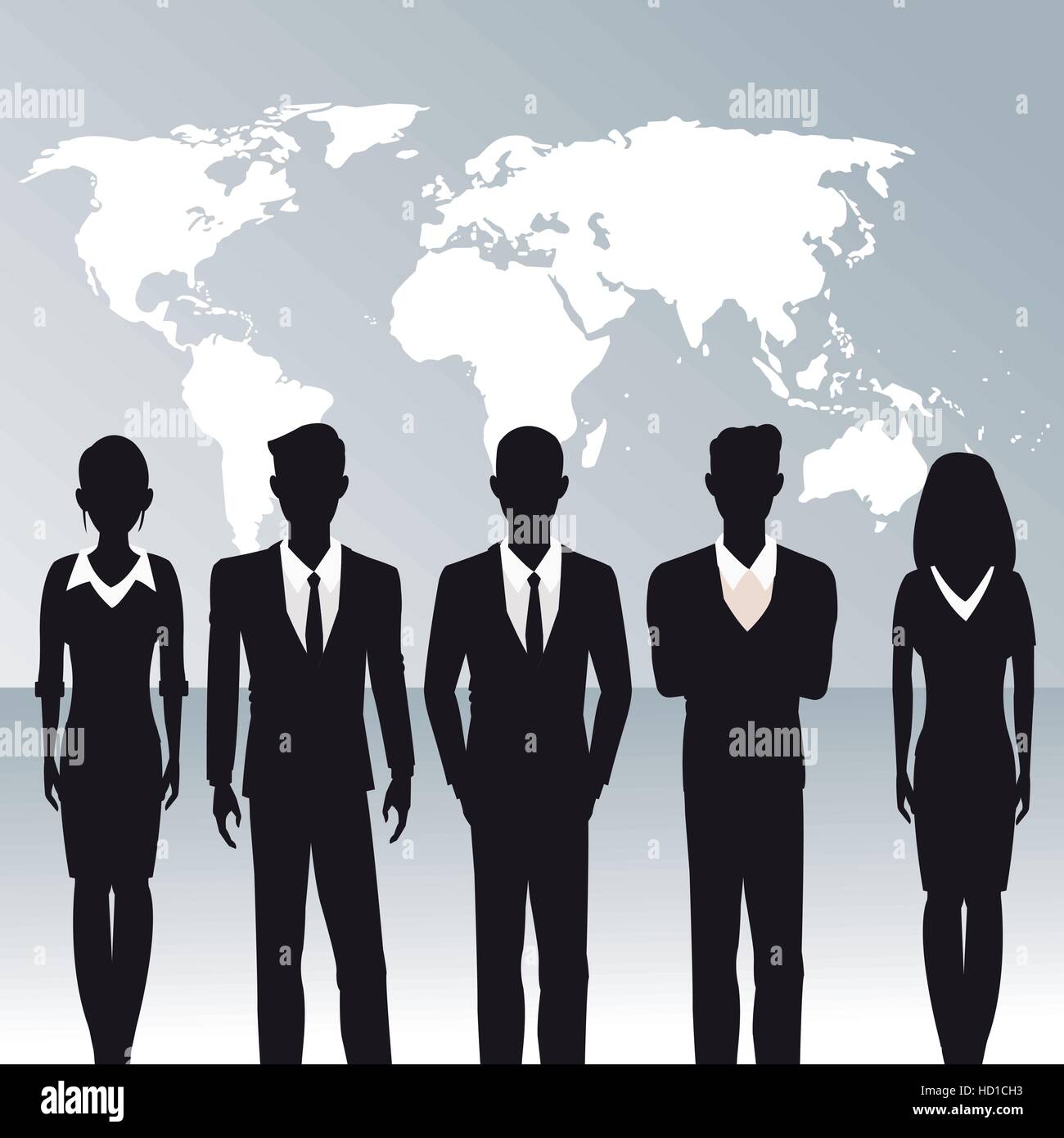 business people teamwork world map background Stock Vector Image & Art ...