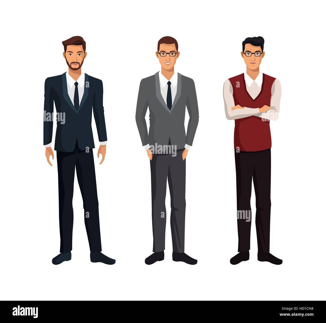 three men businessman team work Stock Vector Image & Art - Alamy