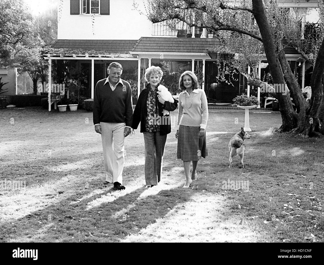 LUCILLE BALL, at home with husband Gary Morton and Barbara Walters, c ...