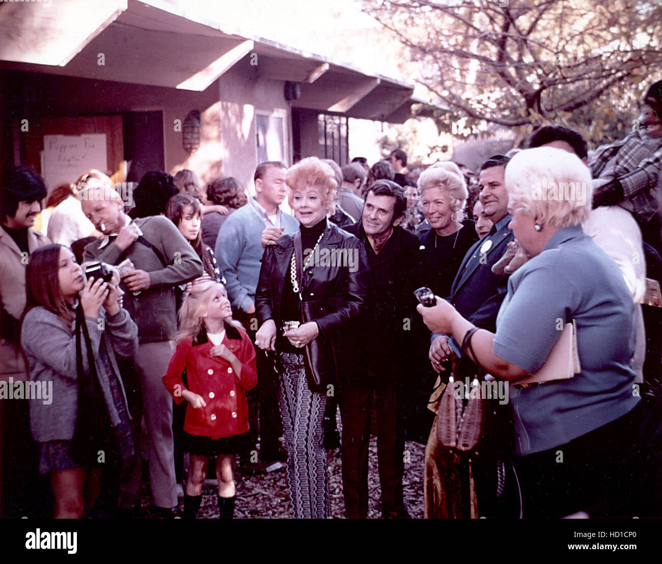LUCILLE BALL, gets a surprise from friends, c. mid 1970s Stock Photo ...