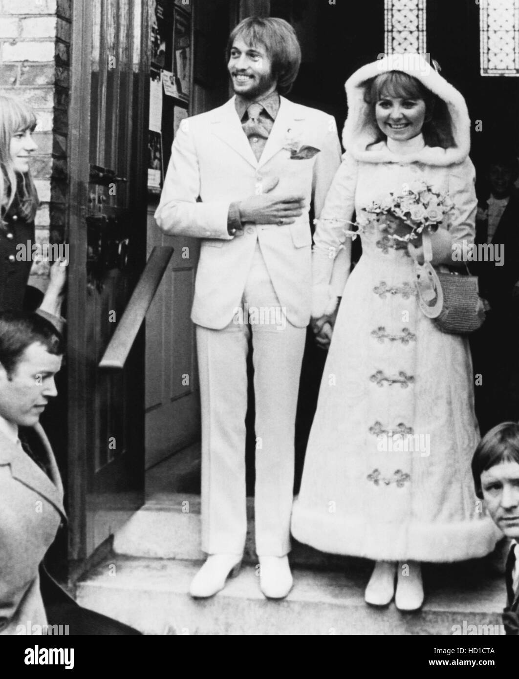 Wedding of Lulu, (aka Marie Lawrie), right, and Maurice Gibb, Gerrard's ...