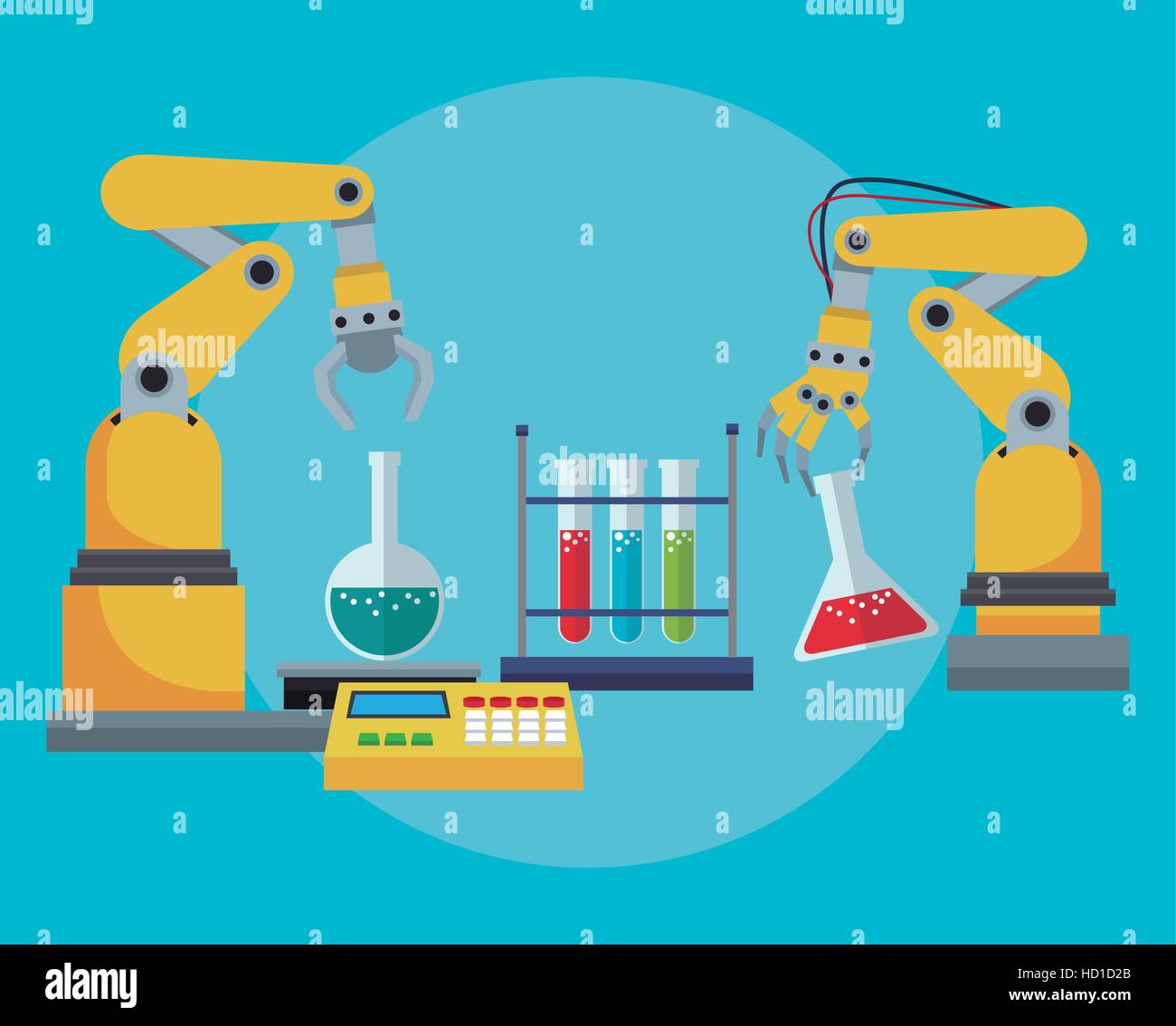 industrial robotic arm chemical test tube laboratory Stock Vector Image ...