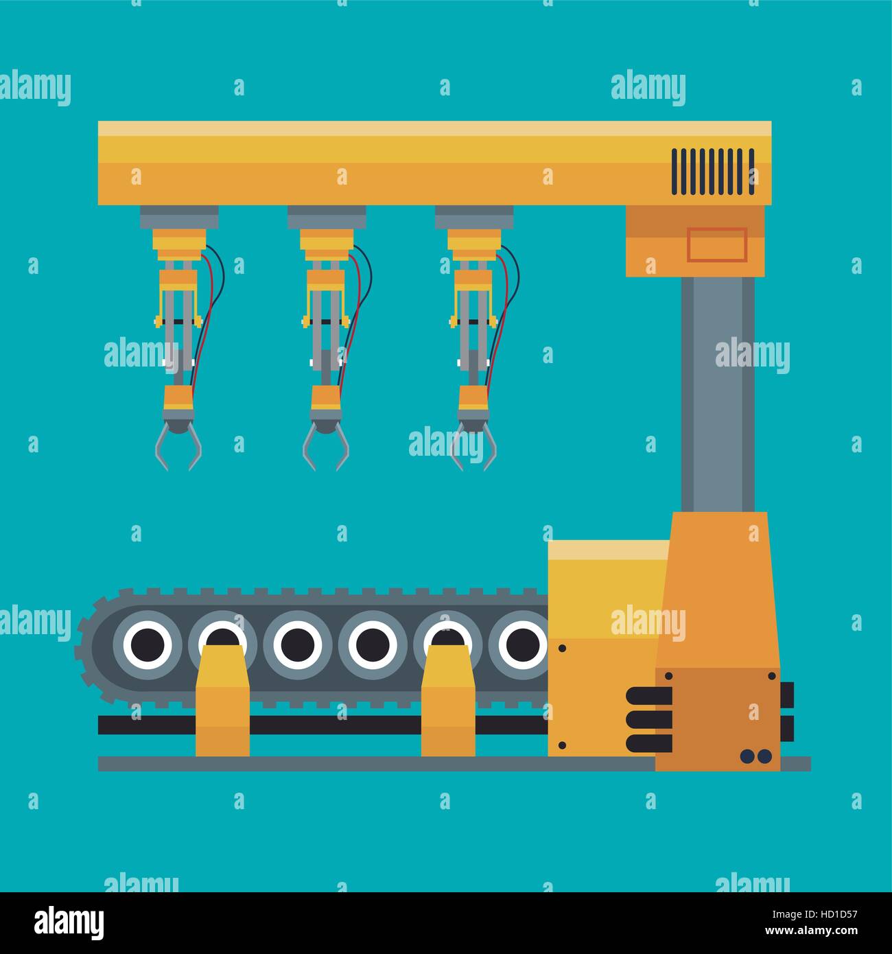 robotic production line machinery technology Stock Vector Image & Art ...