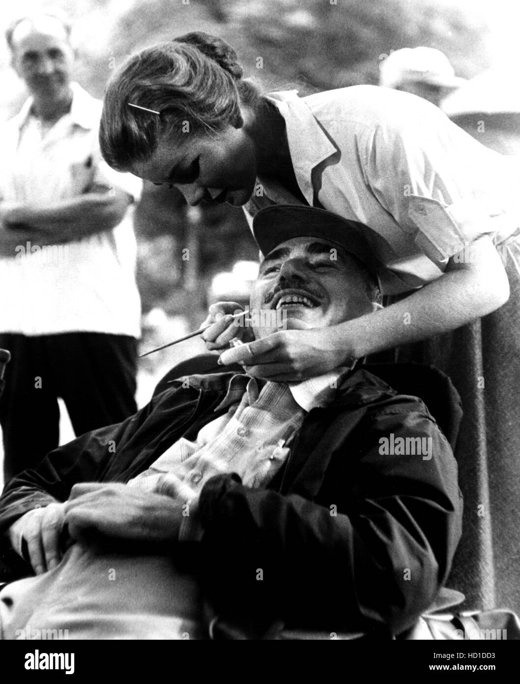 DOLORES HART and MONTGOMERY CLIFT gag it up during production break on ...