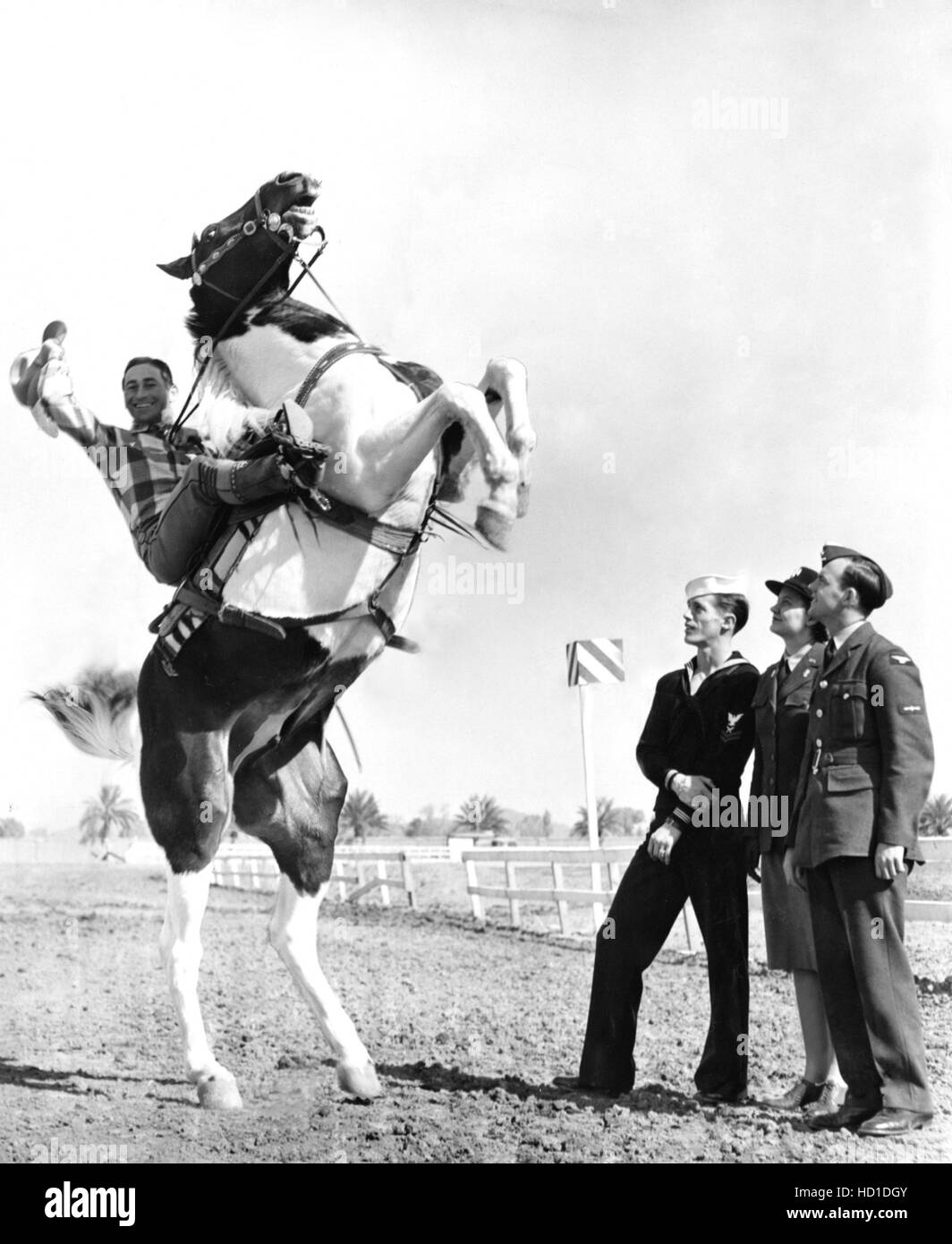 Cowboy star Montie Montana demonstrates his riding prowess for World ...