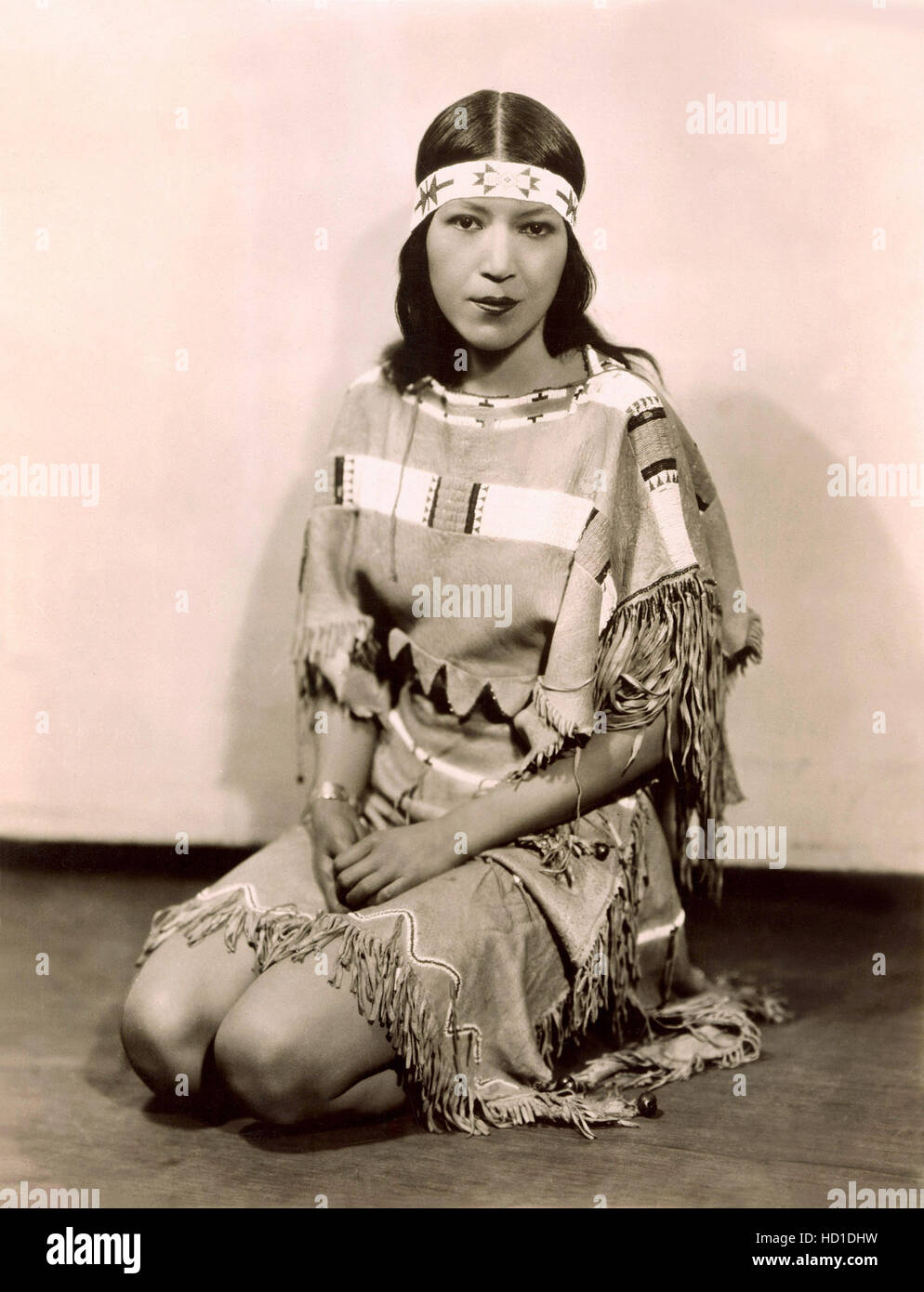 Molly Spotted Elk, portrait from ""The Silent Enemy,"" 1930 Stock Photo ...