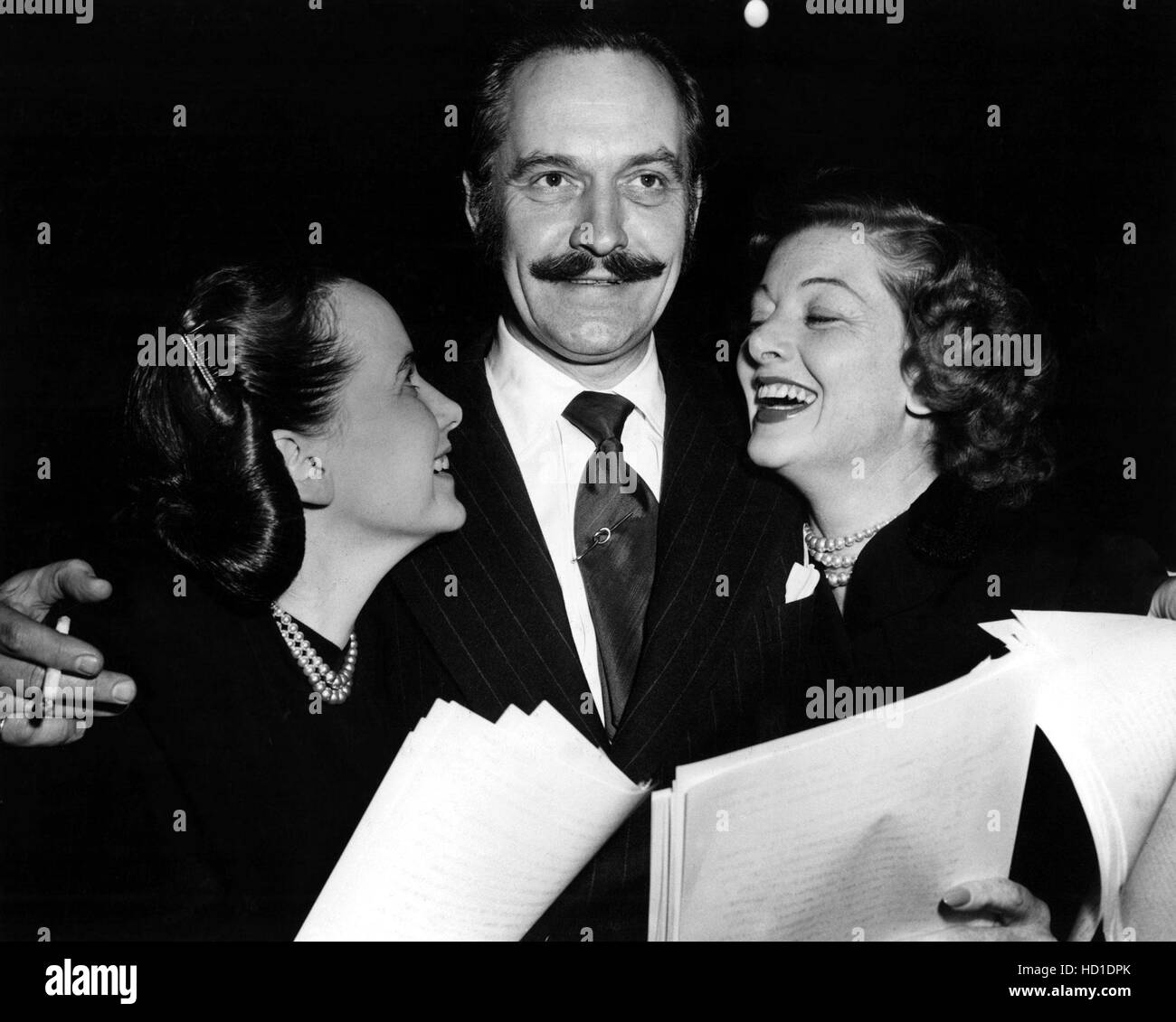 TERESA WRIGHT, FREDRIC MARCH and MYRNA LOY re-enact their smash movie ...