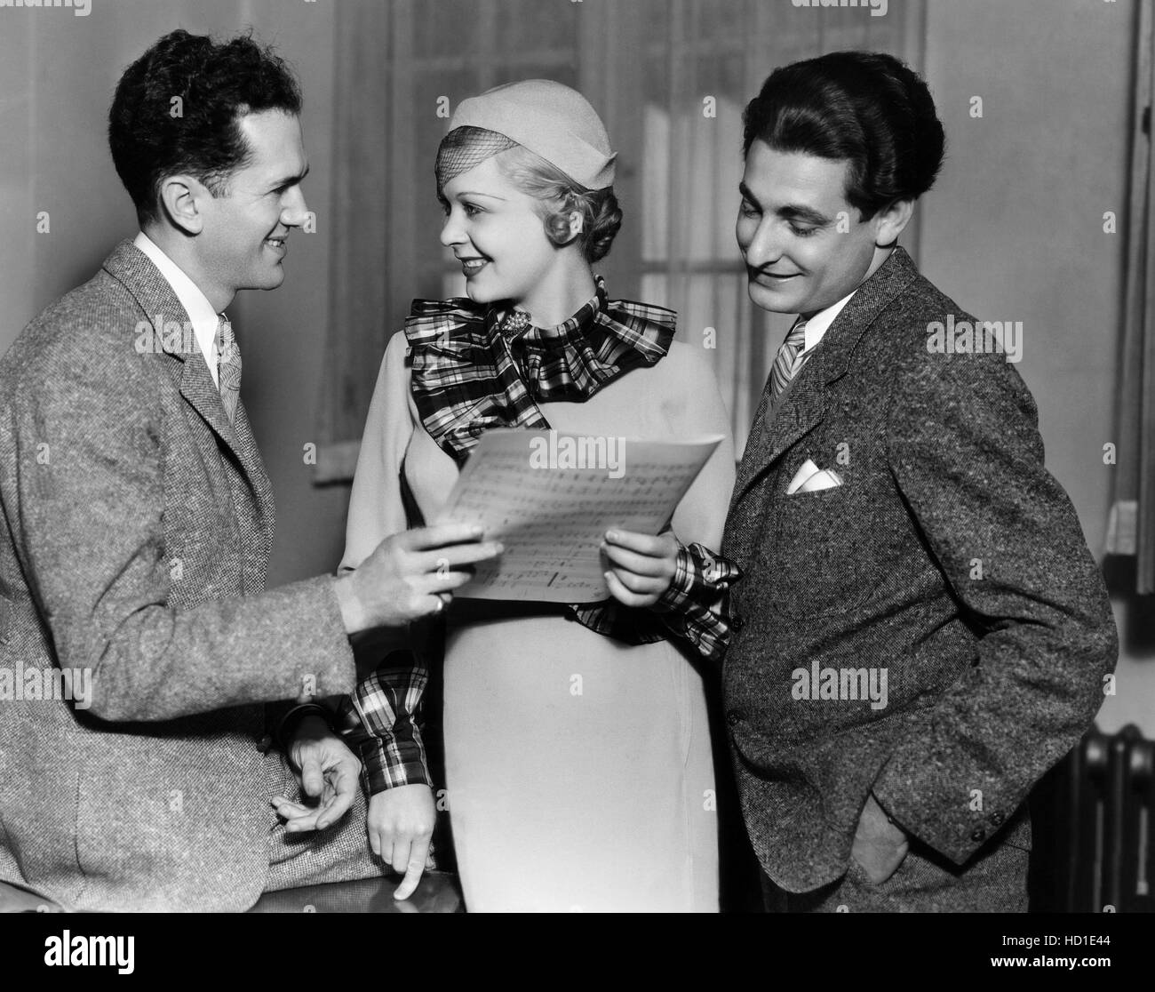 From left, composer Ralph Rainger, Dorothy Dell, lyricist Leo Robin ...