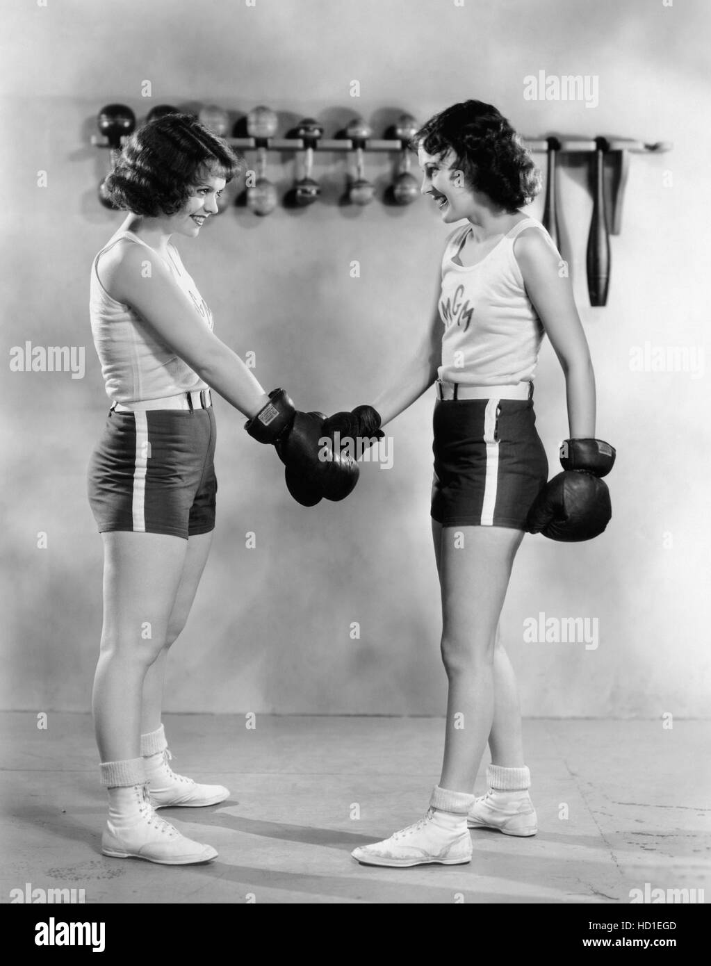 Starlets Dorothy Jordan, (right) and Sally Starr, battling for ...