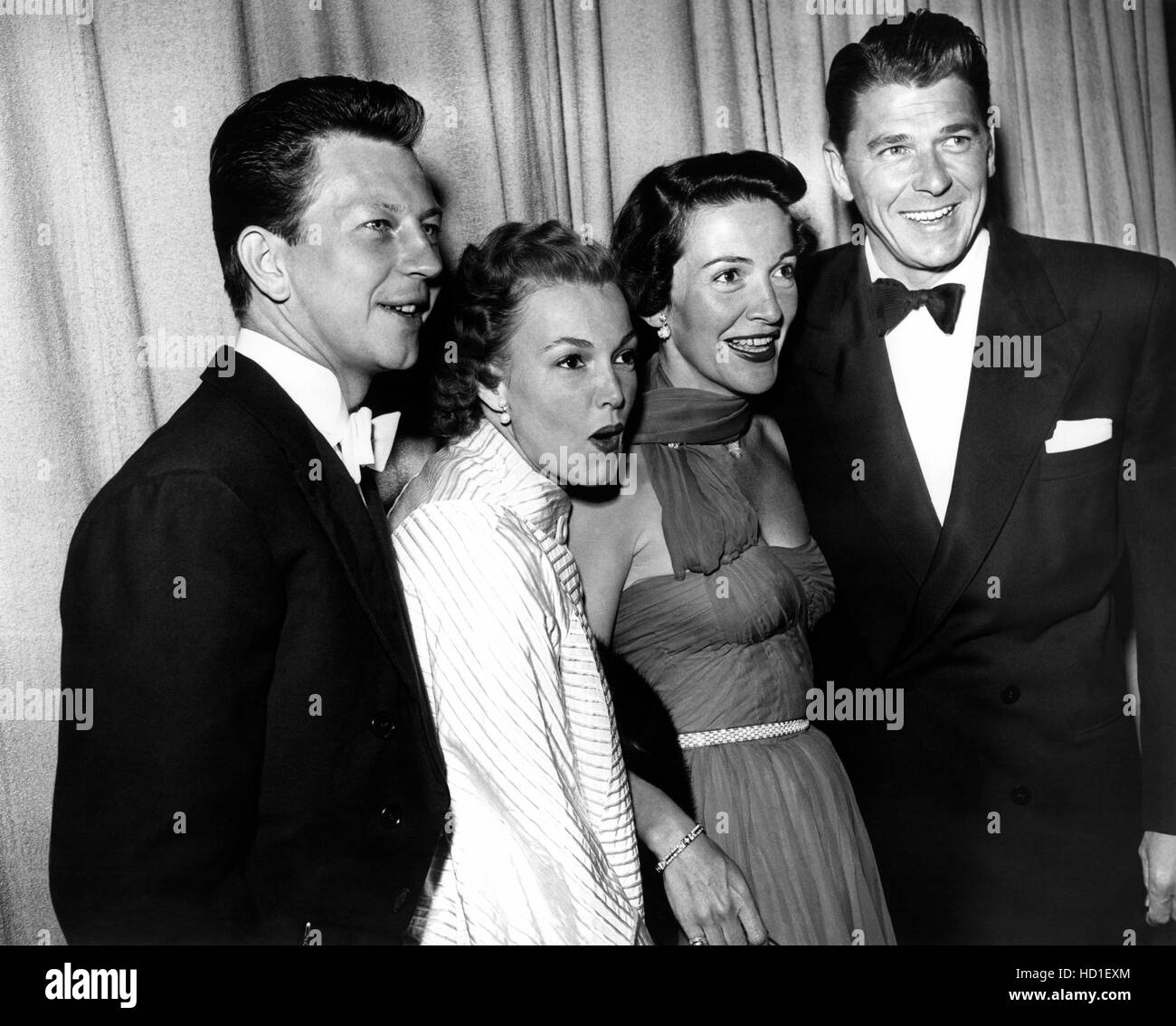 Donald O'Connor and wife, Gwen Carter at theatre with Nancy and Ronald ...