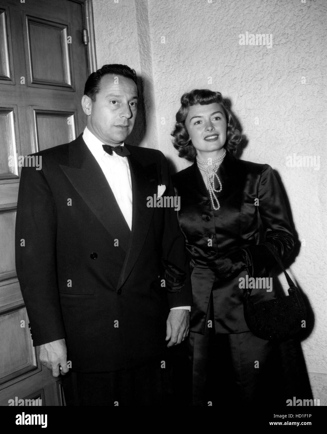 Donna Reed with husband, Tony Owen, JOHNNY BELINDA premiere, 1948 Stock ...