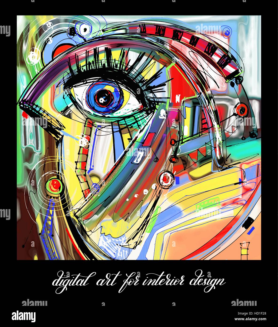 original contemporary digital abstract painting artwork to print Stock ...