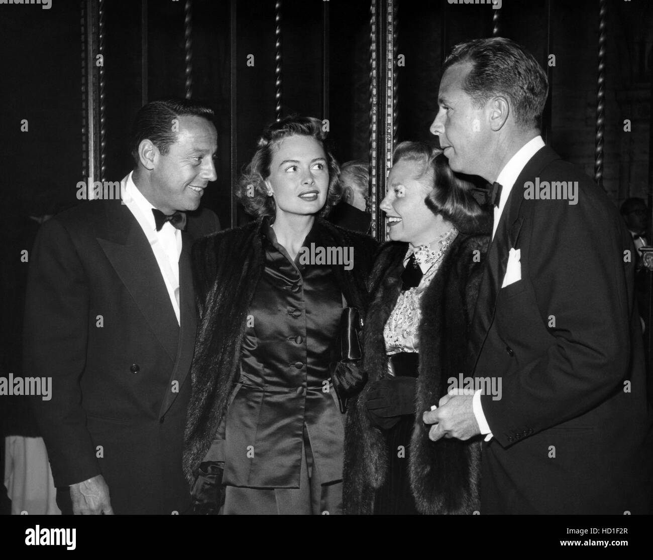 Donna Reed (second from left) with husband Tony Owen (l), June Allyson ...