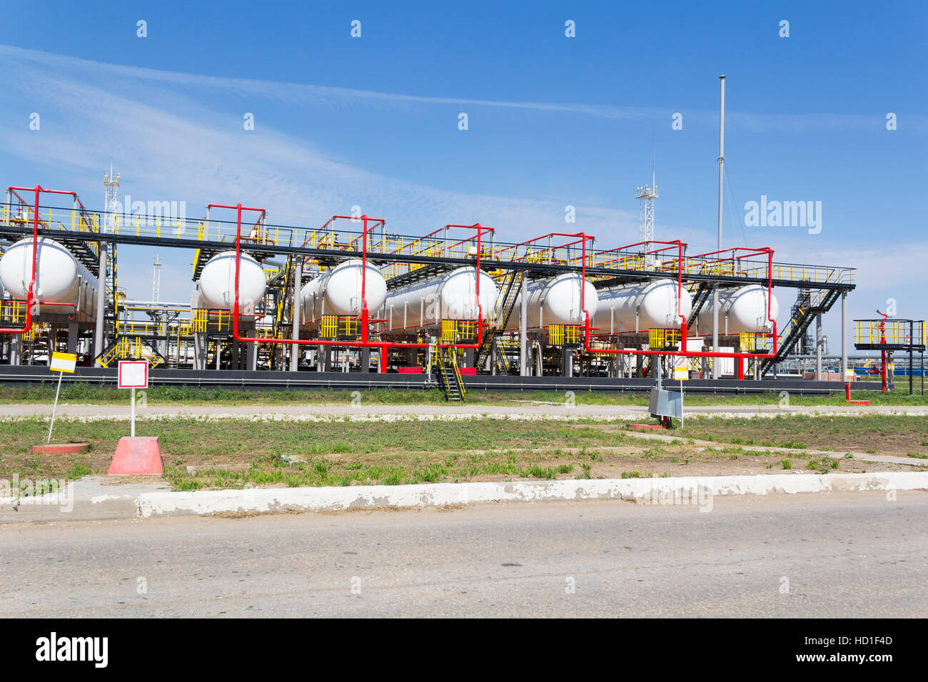 A complex oil refinery reservoirs for keeping Stock Photo - Alamy