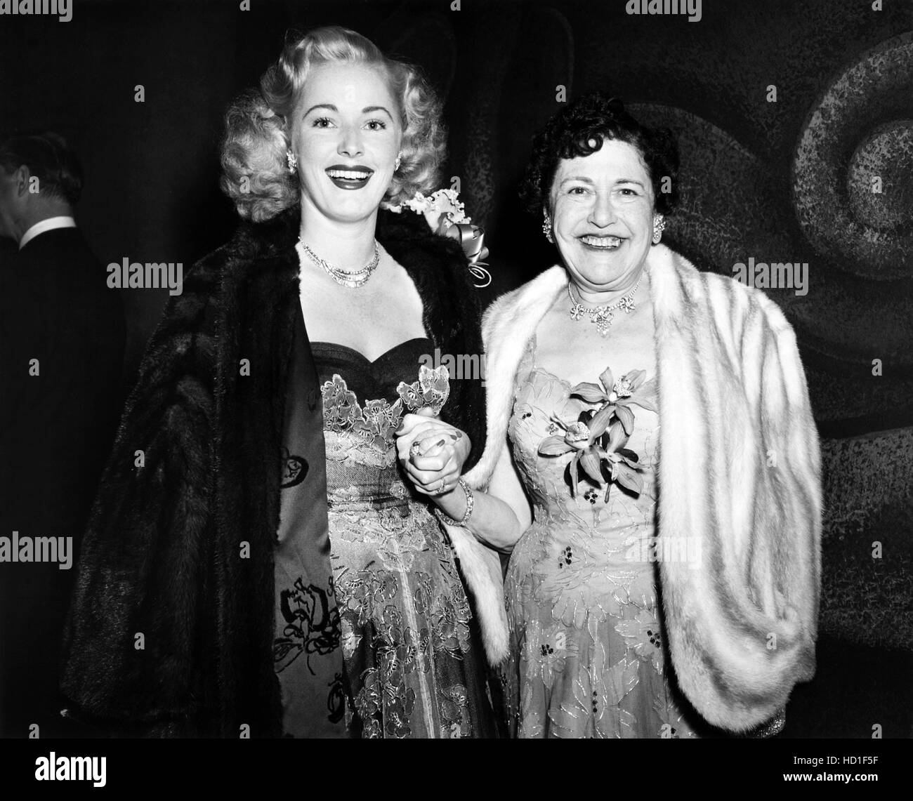 From left, Eleanor Parker, Louella Parsons, ca. early 1950s Stock Photo ...