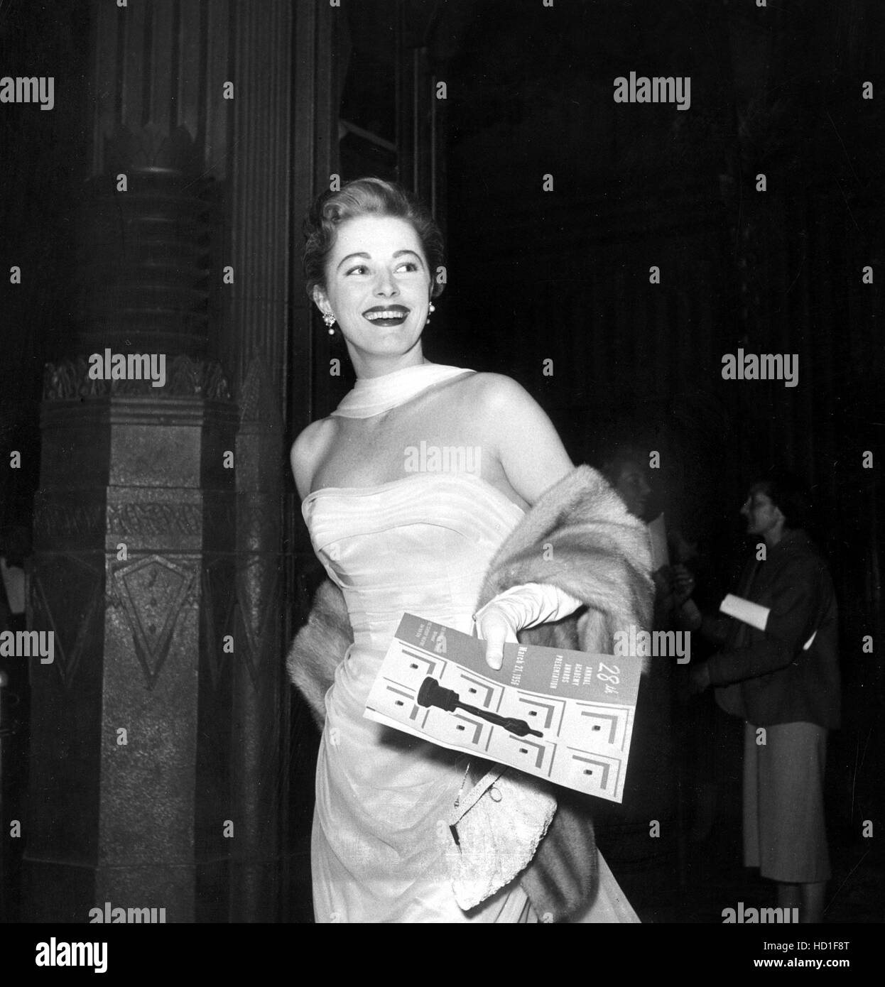 ELEANOR PARKER at 1956 Academy Award ceremonies. She was a nominee for ...