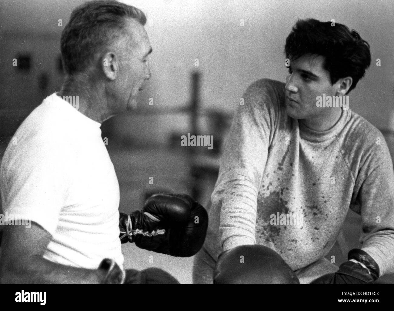 Elvis Presley getting boxing lessons on the set of KID GALAHAD, 1962 Stock Photo - Alamy
