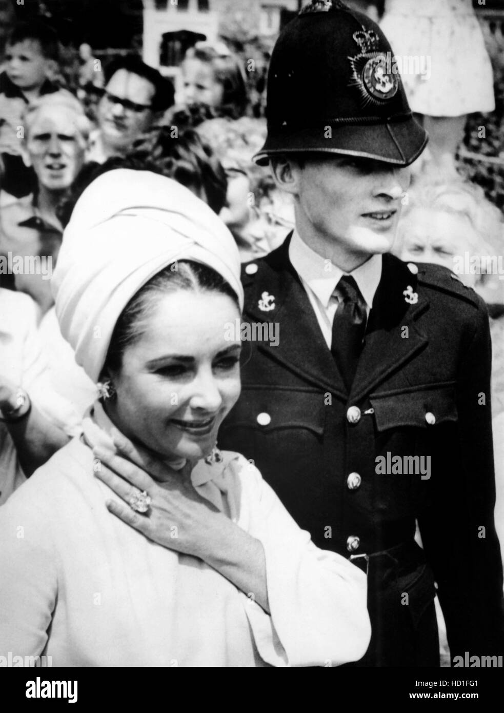 Elizabeth Taylor, arriving at Shipbourne Village Church, Tonbridge ...