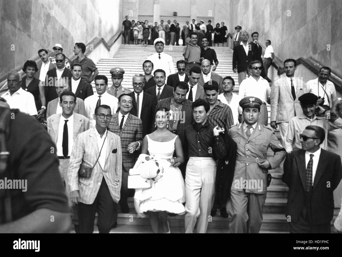 From left, center, Elizabeth Taylor, Eddie Fisher, in Rome for the ...