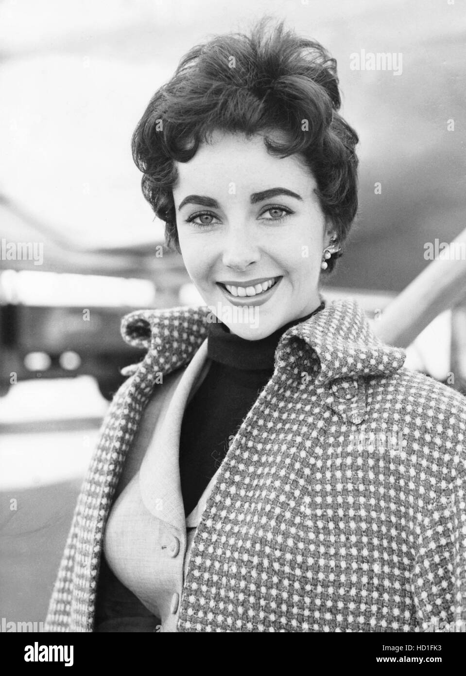 Elizabeth Taylor, at London Airport en route to Rome, November 4, 1953 ...