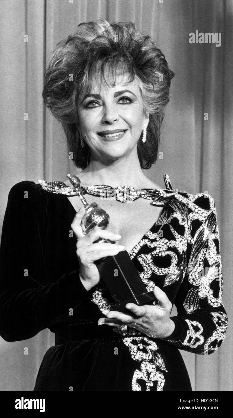 Elizabeth Taylor winning the Cecil B. De Mille Award at the Golden ...