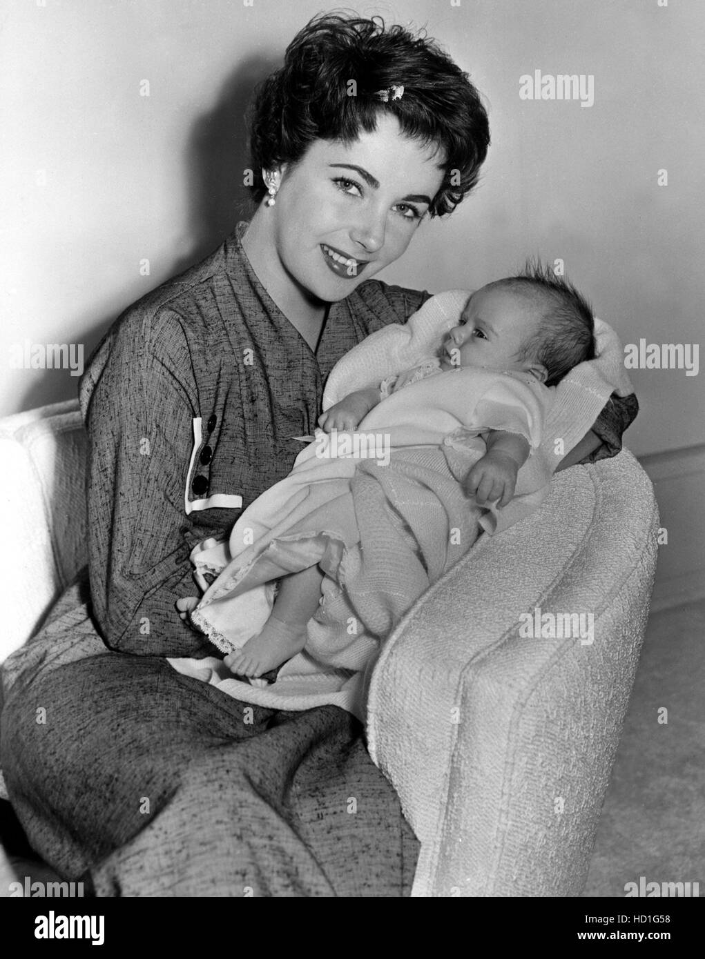Elizabeth taylor son michael wilding Black and White Stock Photos ...