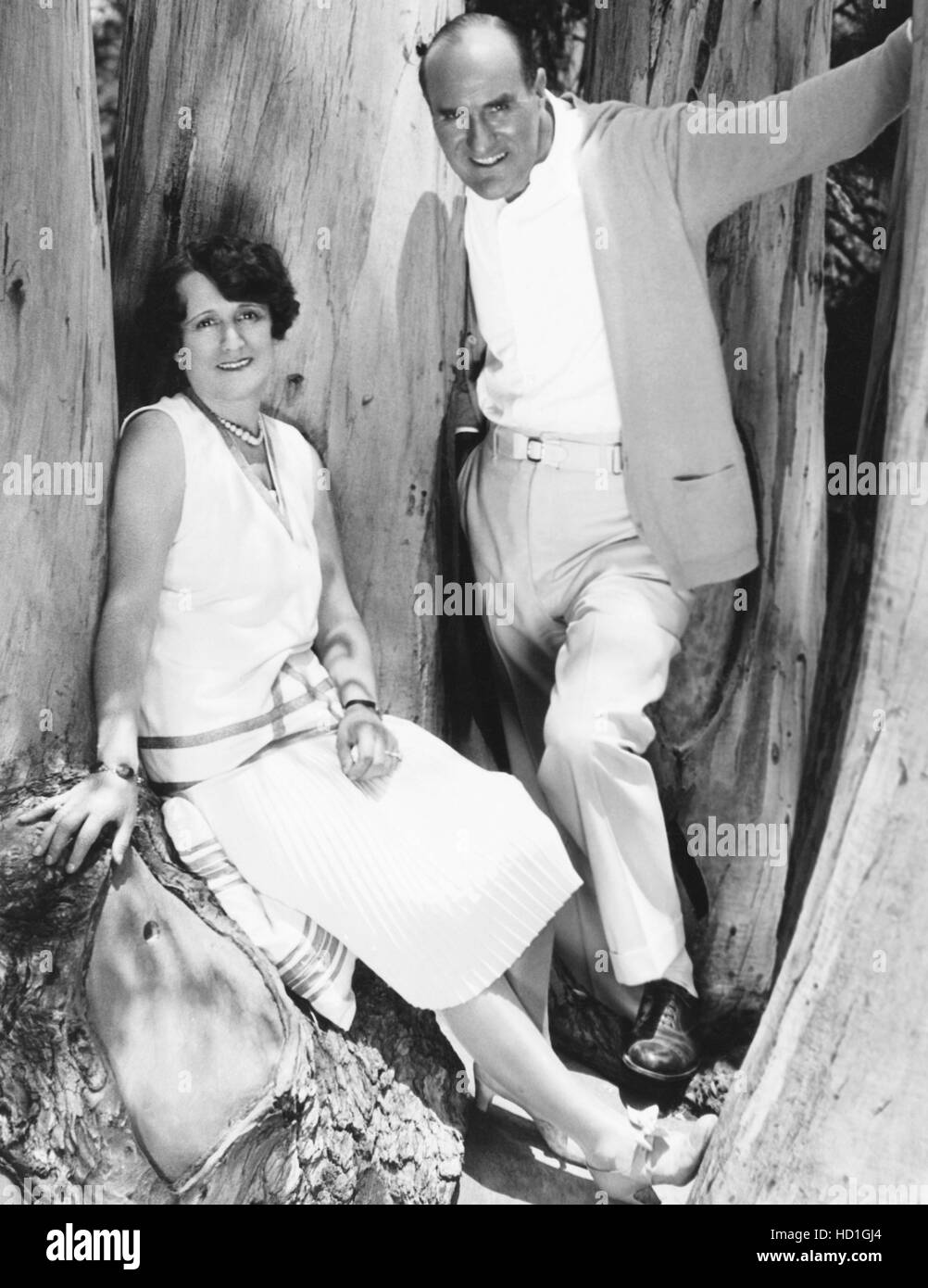 Ernest Torrence, right, and his wife, Elsie Torrence, in the garden of ...